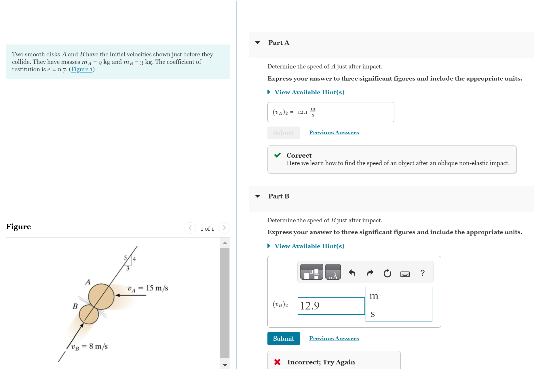 Solved Two smooth disks A and B ﻿have the initial velocities | Chegg.com