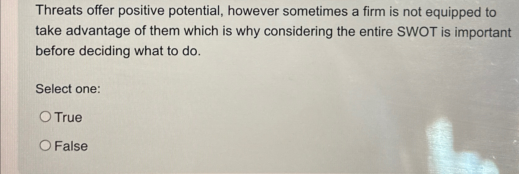 Solved Threats offer positive potential, however sometimes a | Chegg.com