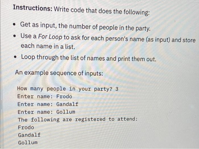 Solved Instructions: Write code that does the following: • | Chegg.com
