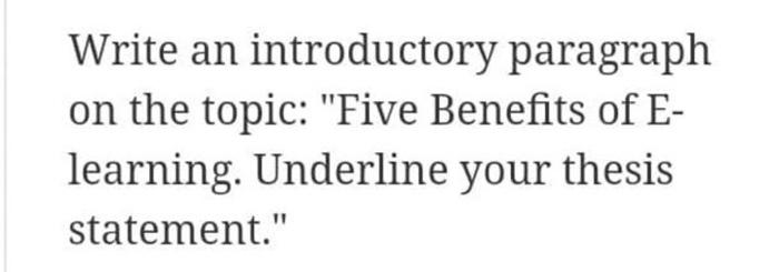 Write an introductory paragraph on the topic: "Five | Chegg.com