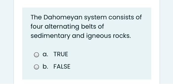 Solved The Dahomeyan system consists of four alternating | Chegg.com