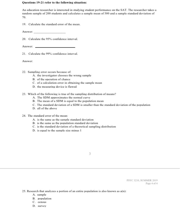 Solved Questions 19-21 refer to the following situation: An | Chegg.com