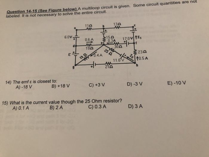 Solved Question 14-15 (See Figure below) A multiloop circuit | Chegg.com