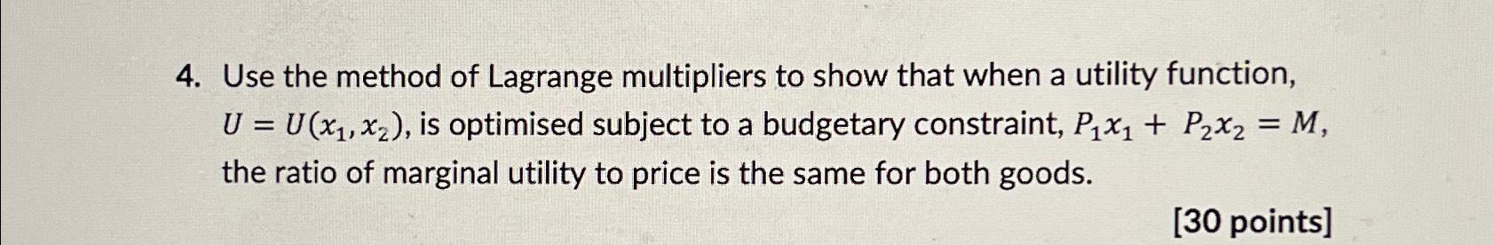 Solved Use the method of Lagrange multipliers to show that | Chegg.com