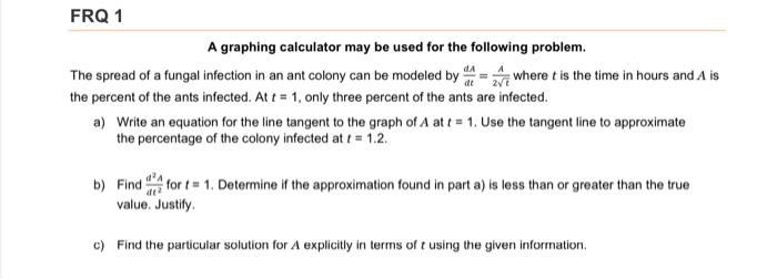 Solved A graphing calculator may be used for the following | Chegg.com
