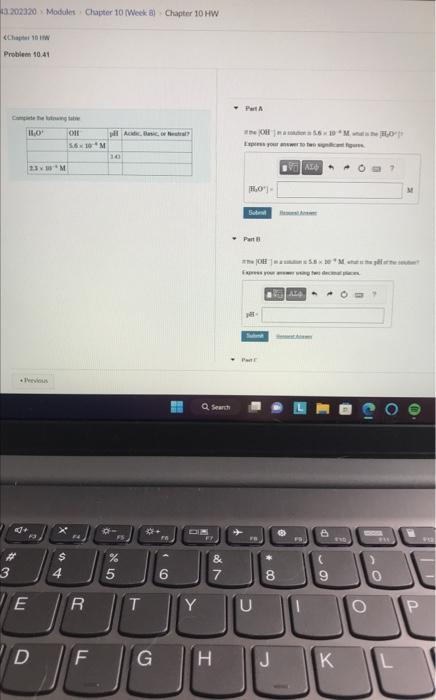 Solved Part 11Part CComplete the following table:If the | Chegg.com