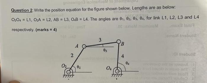 Solved Question 2: Write the position equation for the | Chegg.com