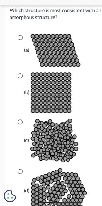 Solved Which structure is most consistent with an amorphous | Chegg.com