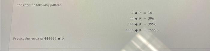 Solved Consider the following pattern. | Chegg.com