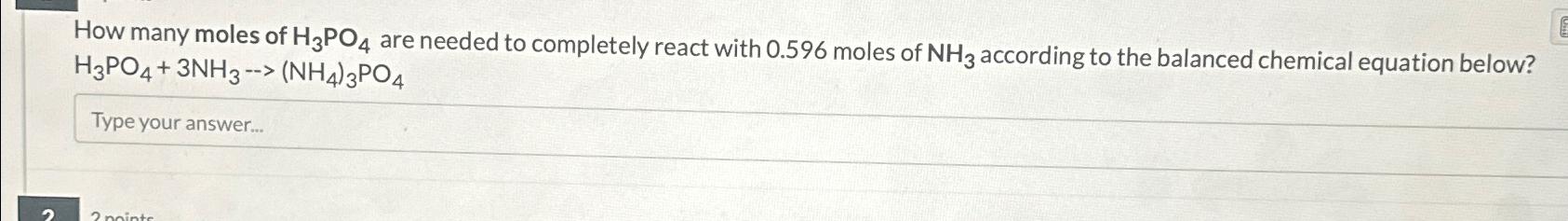 Solved How many moles of H3PO4 ﻿are needed to completely | Chegg.com