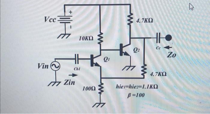 Solved In the two-stage BJT-NPN amplifier circuit given in | Chegg.com