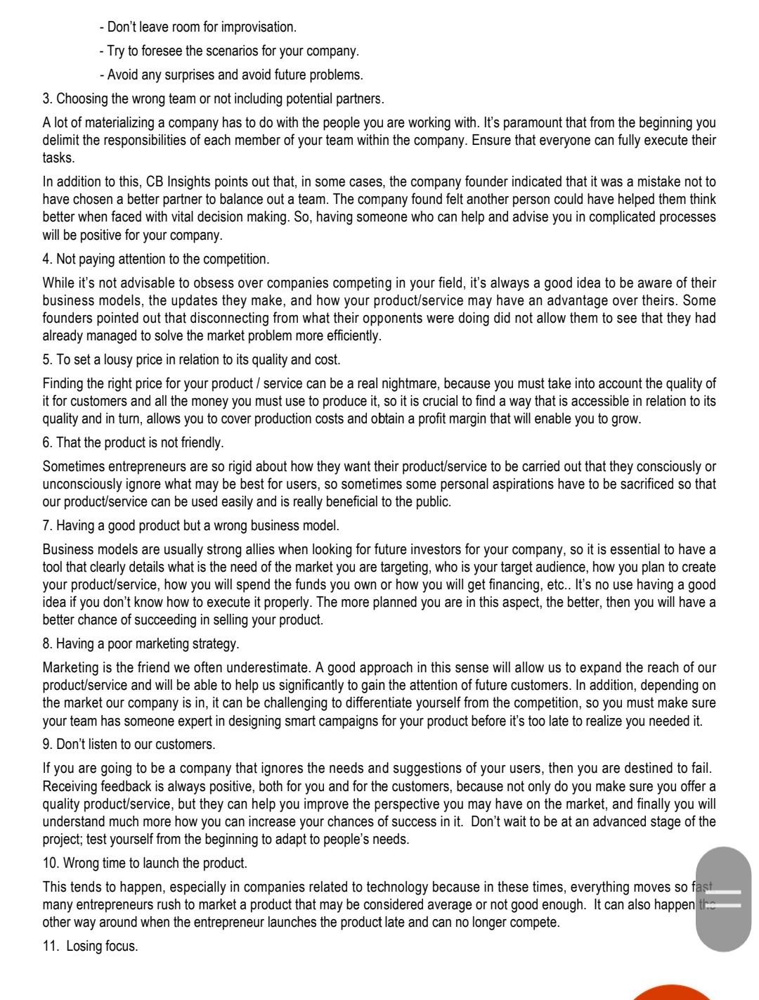 How to Avoid Being Part of 90% of Failed Companies As | Chegg.com