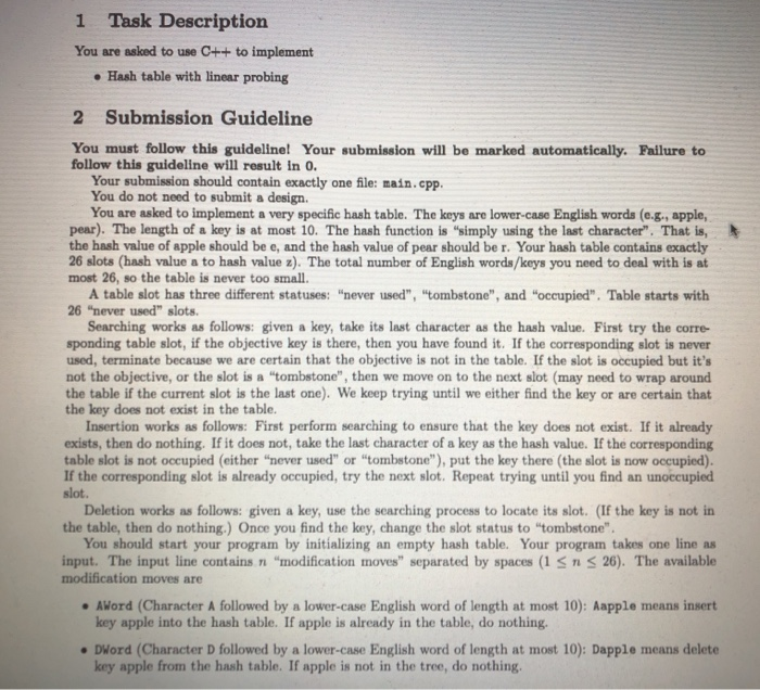Solved C Help Hash Table With Linear Probing Please Give
