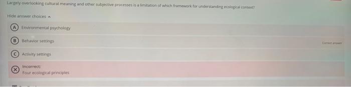 Solved Largely overlooking cultural meaning and other | Chegg.com