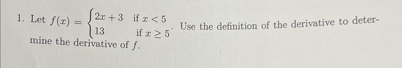 Solved Let f(x)={2x+3 if x