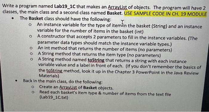 Solved /rite a program named Lab19_1C that makes an | Chegg.com