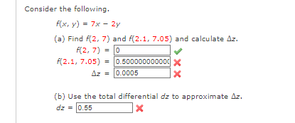 Solved Consider the following.f(x, ﻿y) = 7x − 2y(a) ﻿Find | Chegg.com