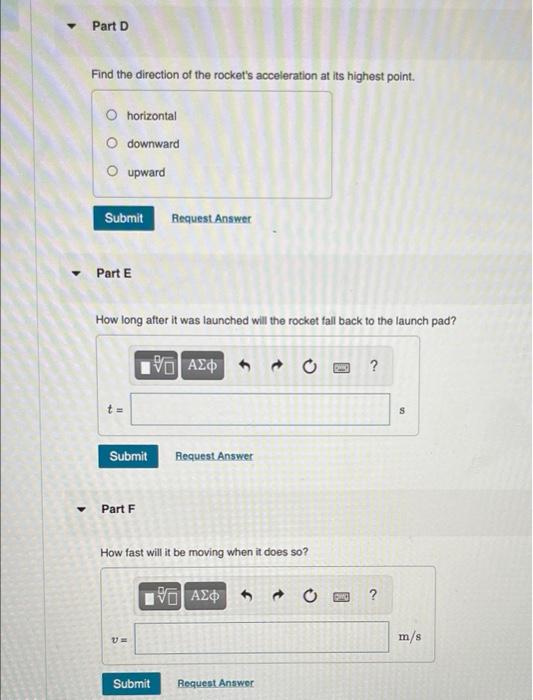 Solved A rocket blasts off vertically from rest on the | Chegg.com