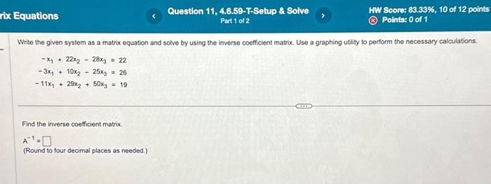 Solved Write The Given System As A Matrix Equation And Solve 8491