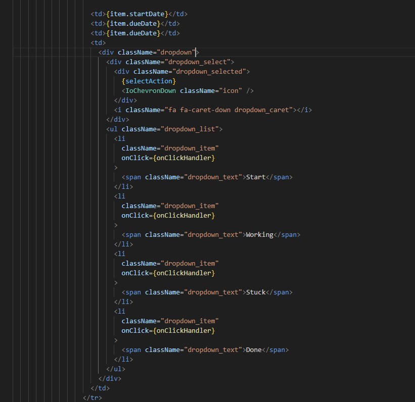 I have a table with a dropdown button on every single | Chegg.com