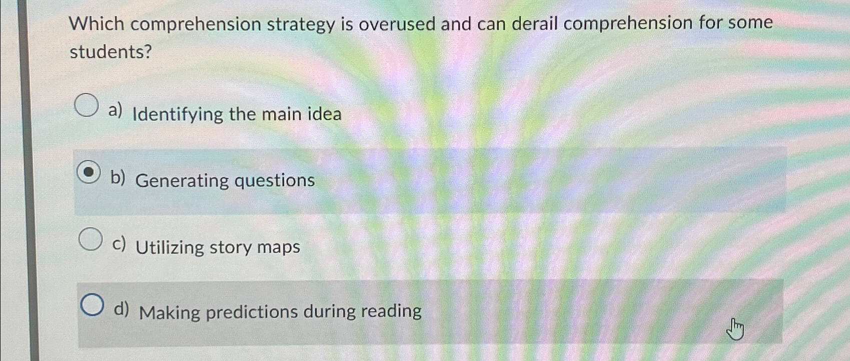 Solved Which comprehension strategy is overused and can | Chegg.com