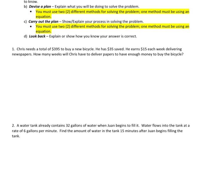 Solved to know. b) Devise a plan - Explain what you will be | Chegg.com