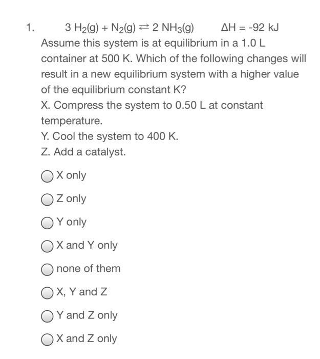Solved 3 H2(g) N2(g) 2 NH3(g) Assume this system is at | Chegg.com