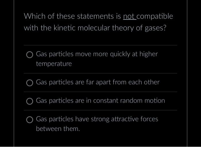 Solved Which of these statements is not compatible with the | Chegg.com