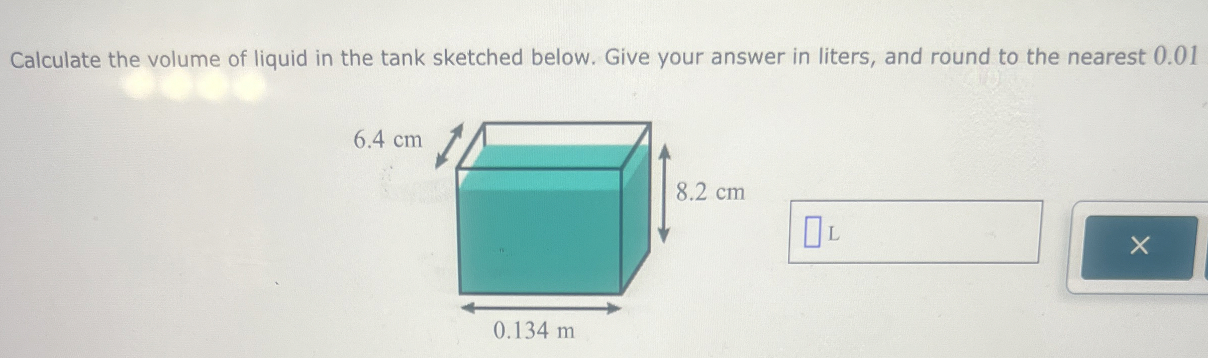 Solved Calculate the volume of liquid in the tank sketched | Chegg.com
