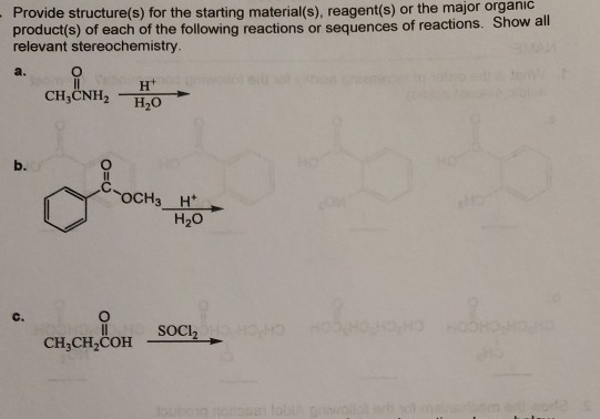 Solved Provide structure(s) for the starting material(s), | Chegg.com