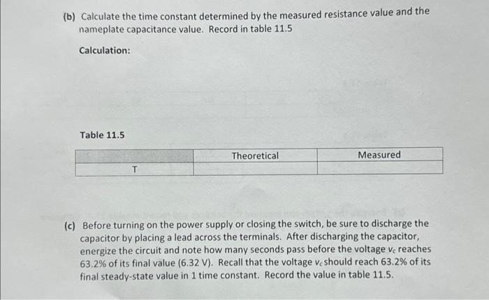 Solved (b) Calculate the time constant determined by the | Chegg.com