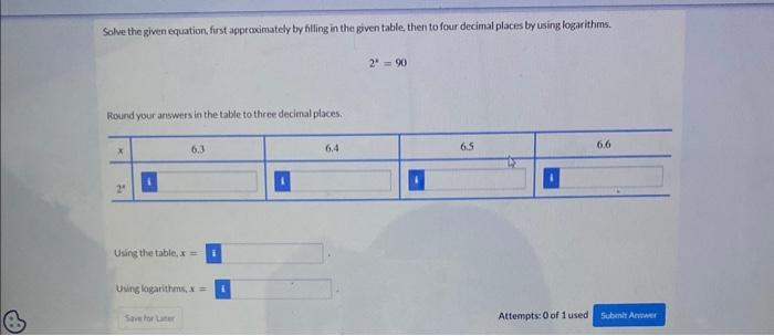 Solved Solve the given equation, furst approximately by | Chegg.com