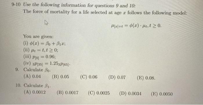 Solved 9-10 Use the following information for questions 9 | Chegg.com