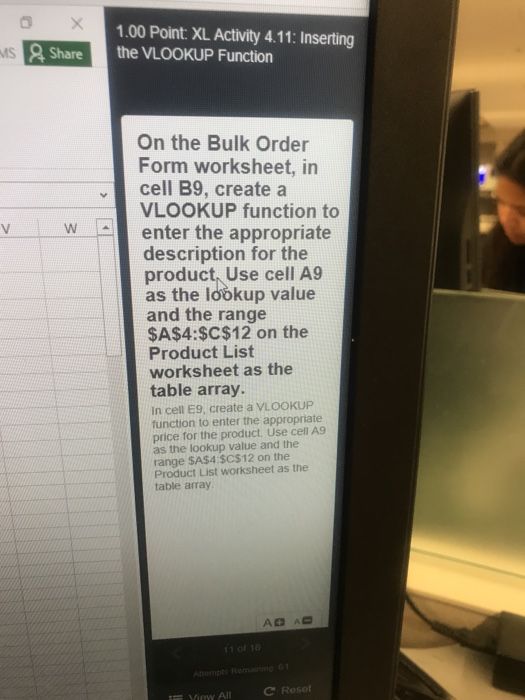 Solved On the Bulk Order Form worksheet, in cell B9, create | Chegg.com