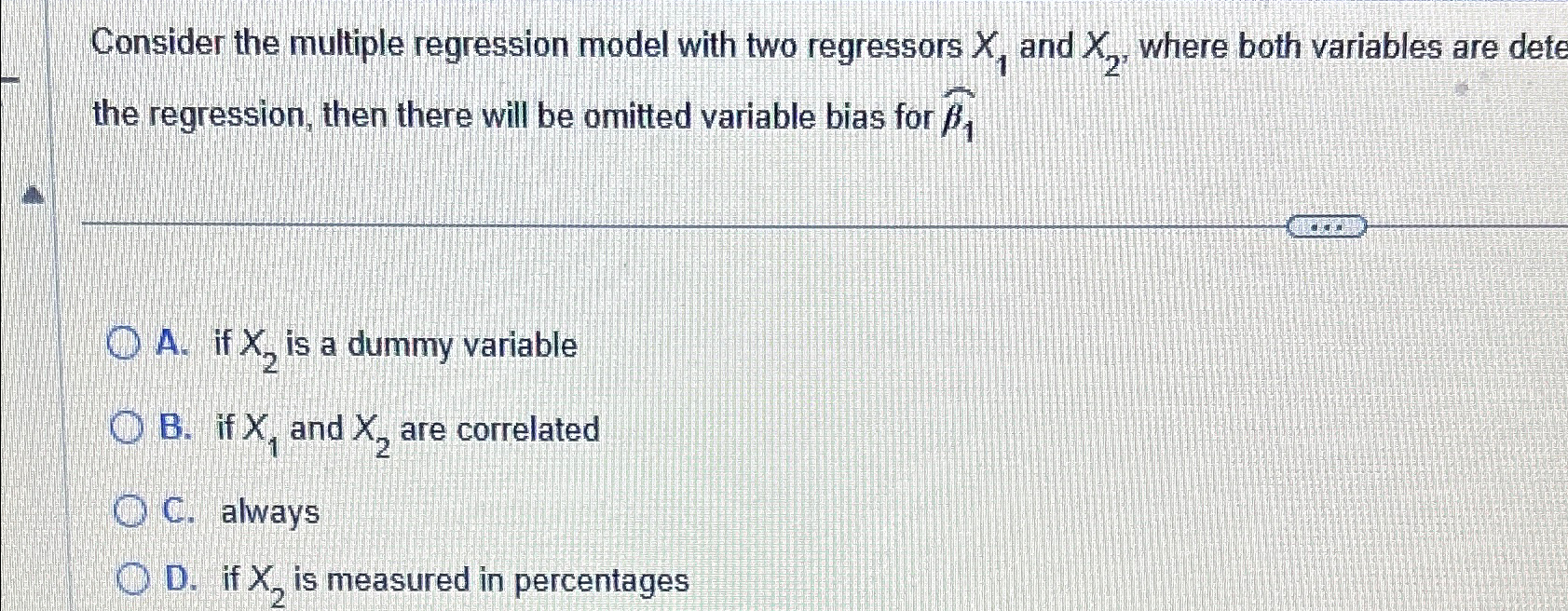 Solved Consider the multiple regression model with two | Chegg.com