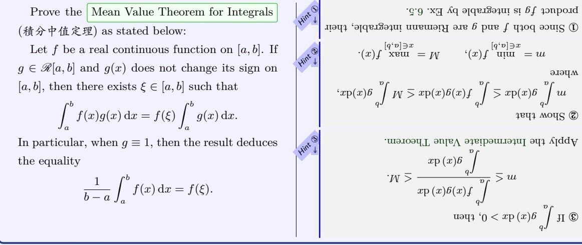 Solved Prove The Mean Value Theorem For Integrals 積分中值定理 