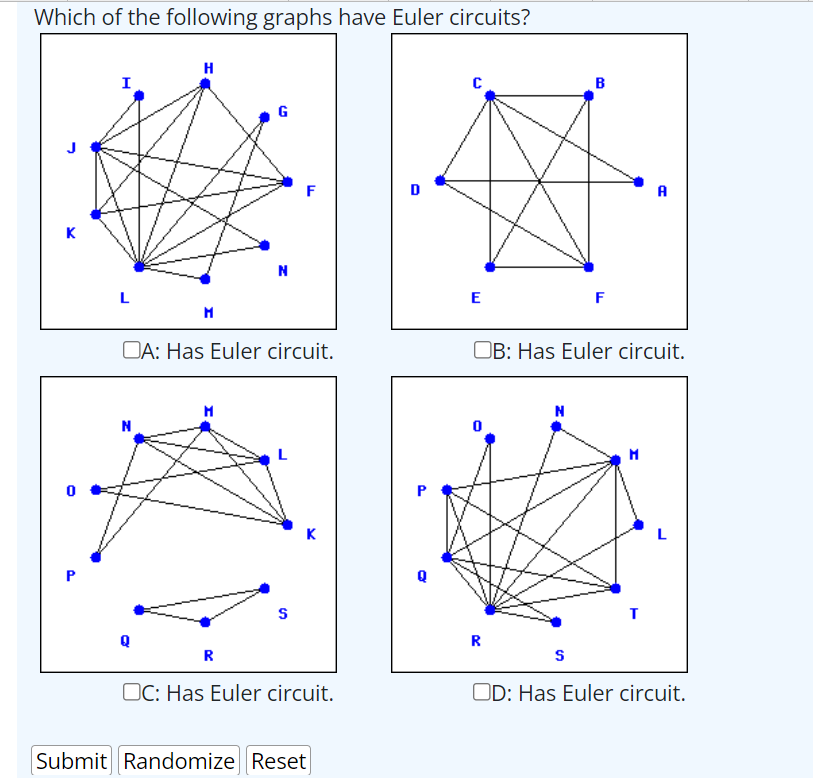 Solved Which Of The Following Graphs Have Euler Circuitsa 3501