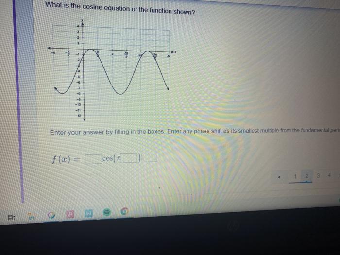 Solved What is the cosine equation of the function shown? 2 | Chegg.com