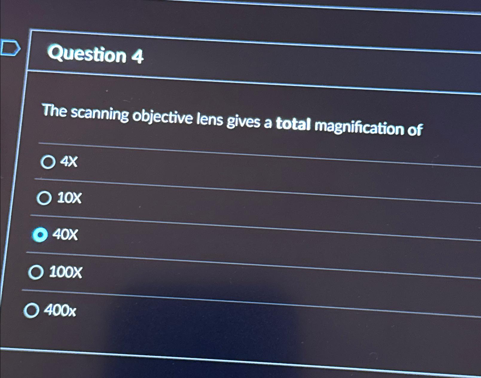 Solved Question 4The scanning objective lens gives a total | Chegg.com