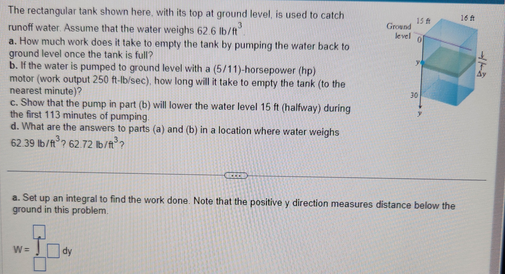 The rectangular tank shown here, with its top at | Chegg.com