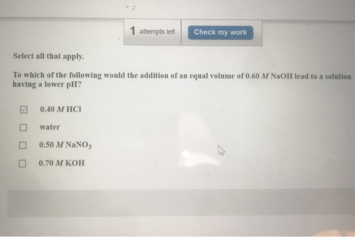 Solved 1 attempts left Check my work Select all that apply. | Chegg.com