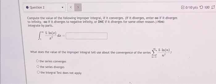 Solved Compute the value of the following improper integral, | Chegg.com