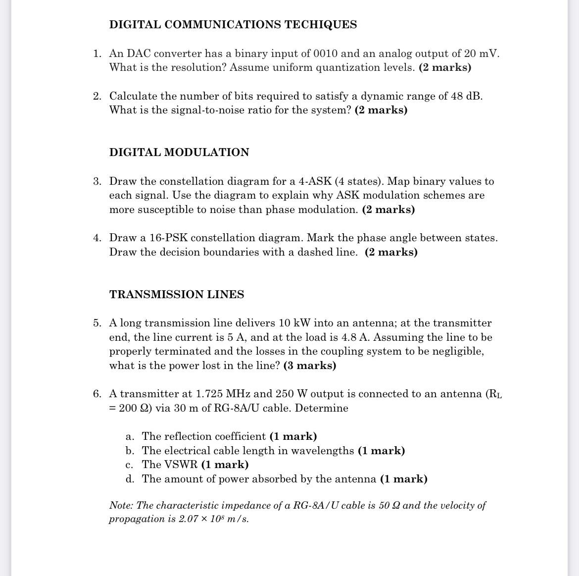 Solved DIGITAL COMMUNICATIONS TECHIQUESAn DAC converter has | Chegg.com
