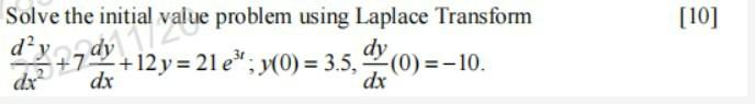 Solved Solve the initial value problem using Laplace | Chegg.com