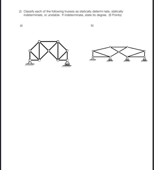 Solved 2) Classify each of the following trusses as | Chegg.com