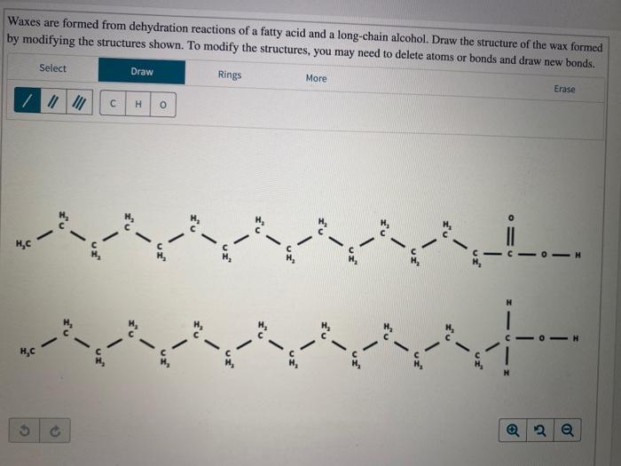 Solved Waxes are formed from dehydration reactions of a | Chegg.com
