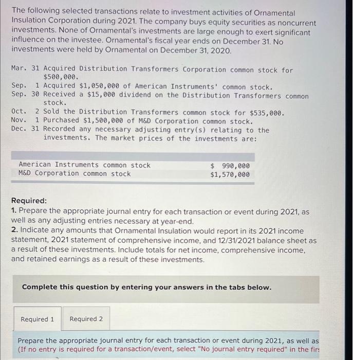 Solved The following selected transactions relate to | Chegg.com
