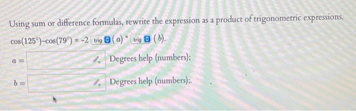 Solved Using sum or difference formulas, rewrite the | Chegg.com