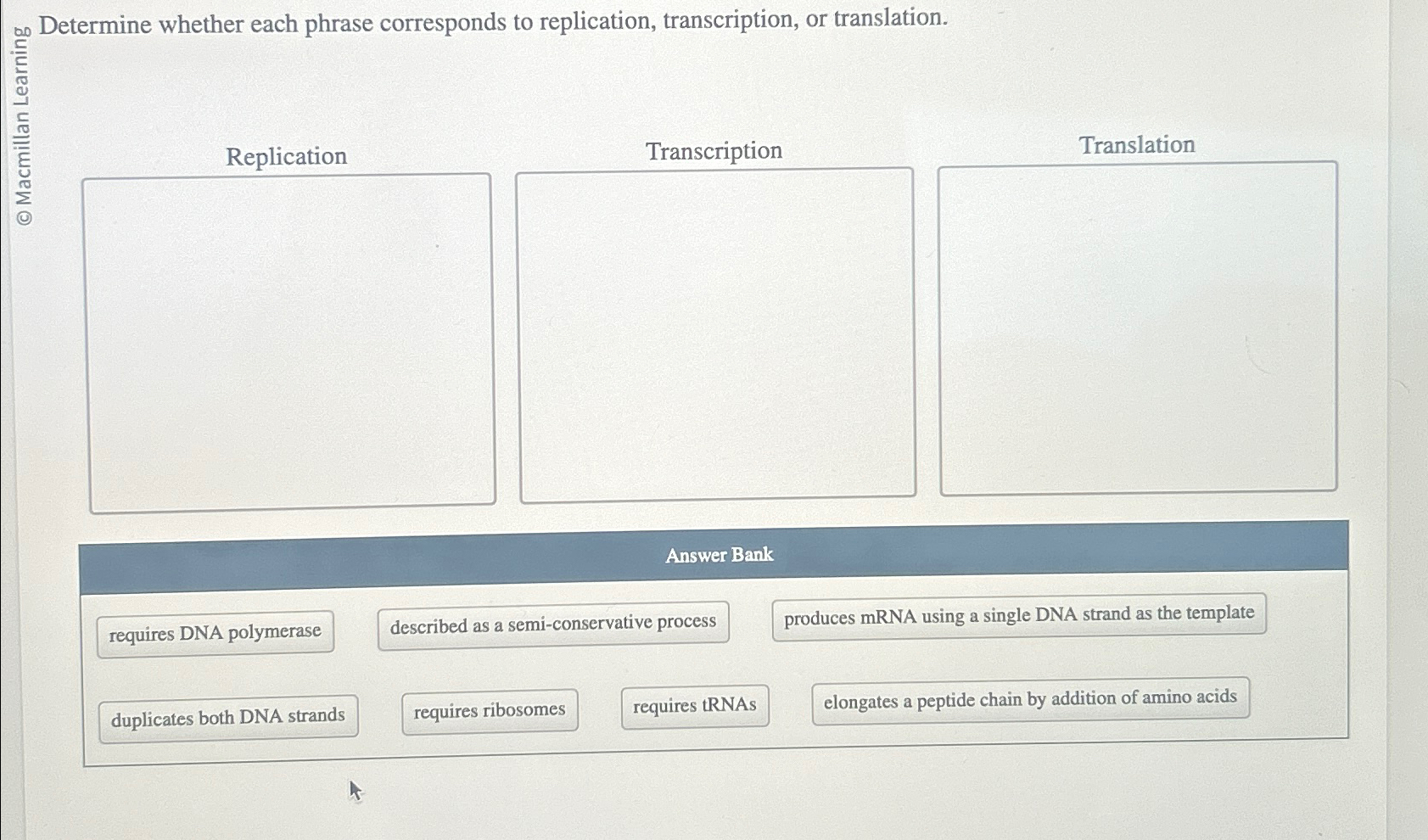 Solved ∞ ﻿Determine whether each phrase corresponds to | Chegg.com