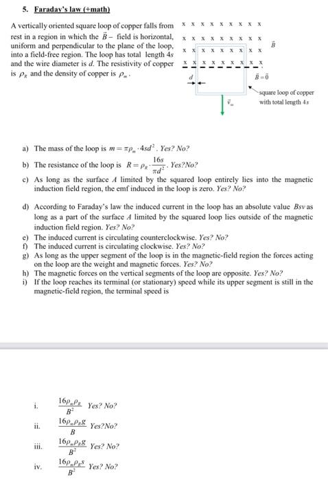 Solved 5. Faraday's law (+math) A vertically oriented square | Chegg.com